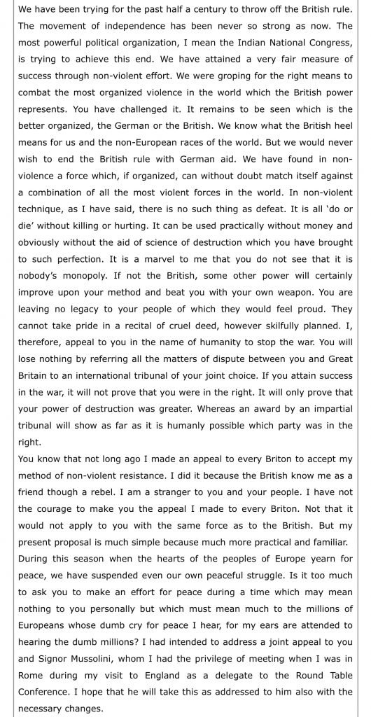 'My dear friend': Read the letters Mahatma Gandhi wrote to Adolf Hitler ...