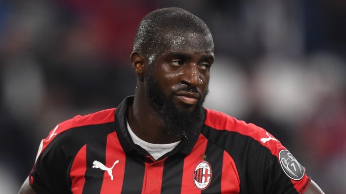Armed Milan Police stop AC Milan player Tiémoué Bakayoko for an ...