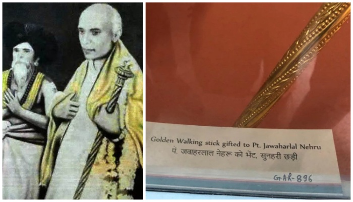 Chola inspired Sengol was displayed as Nehru's 'golden walking stick ...