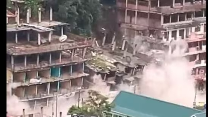 Several houses collapse as massive landslide hits Kullu in Himachal Pradesh