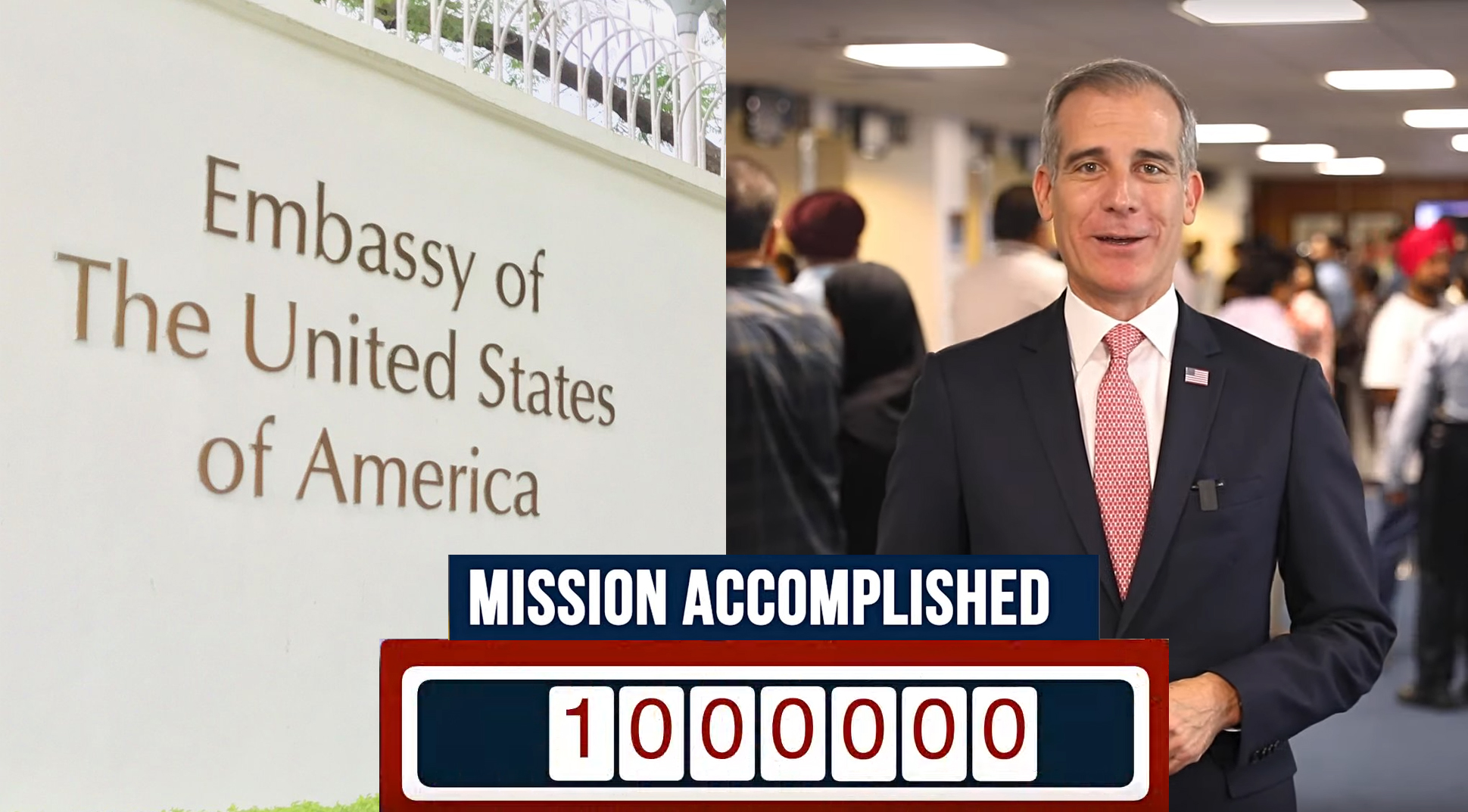 US Embassy in India sets record: Grants one million visas in 2023
