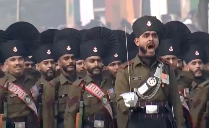 'Raja Ramchandra Ki Jai': Rajputana Rifles march on Kartavya Path on ...