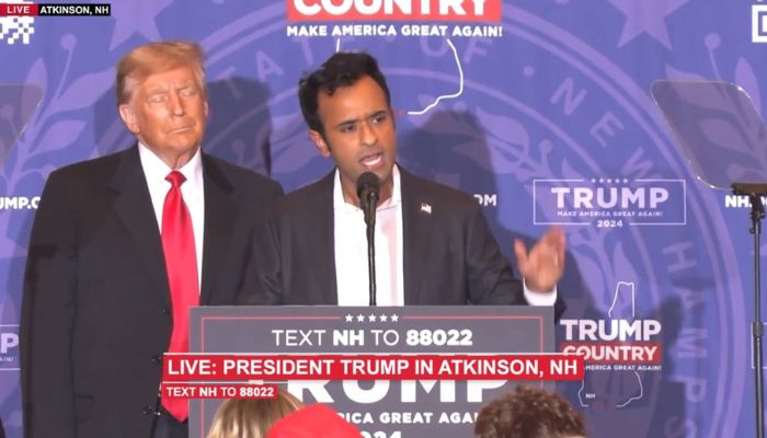 "VP, VP, VP": Crowd chants as Donald Trump introduces Vivek Ramaswamy ...
