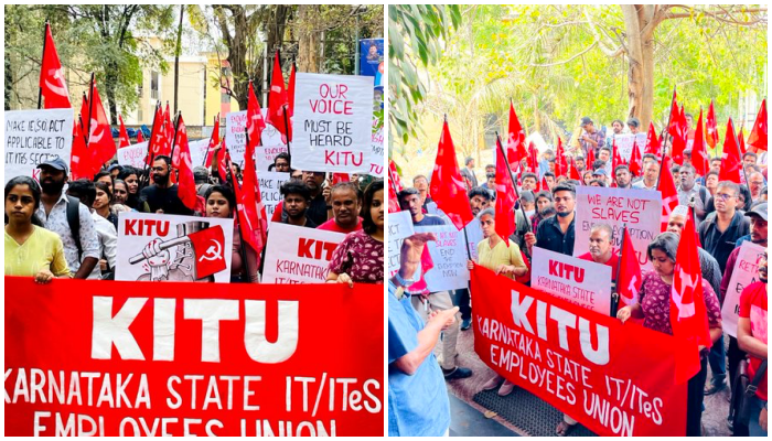 Bengaluru: IT employees union protests before labour commission ...