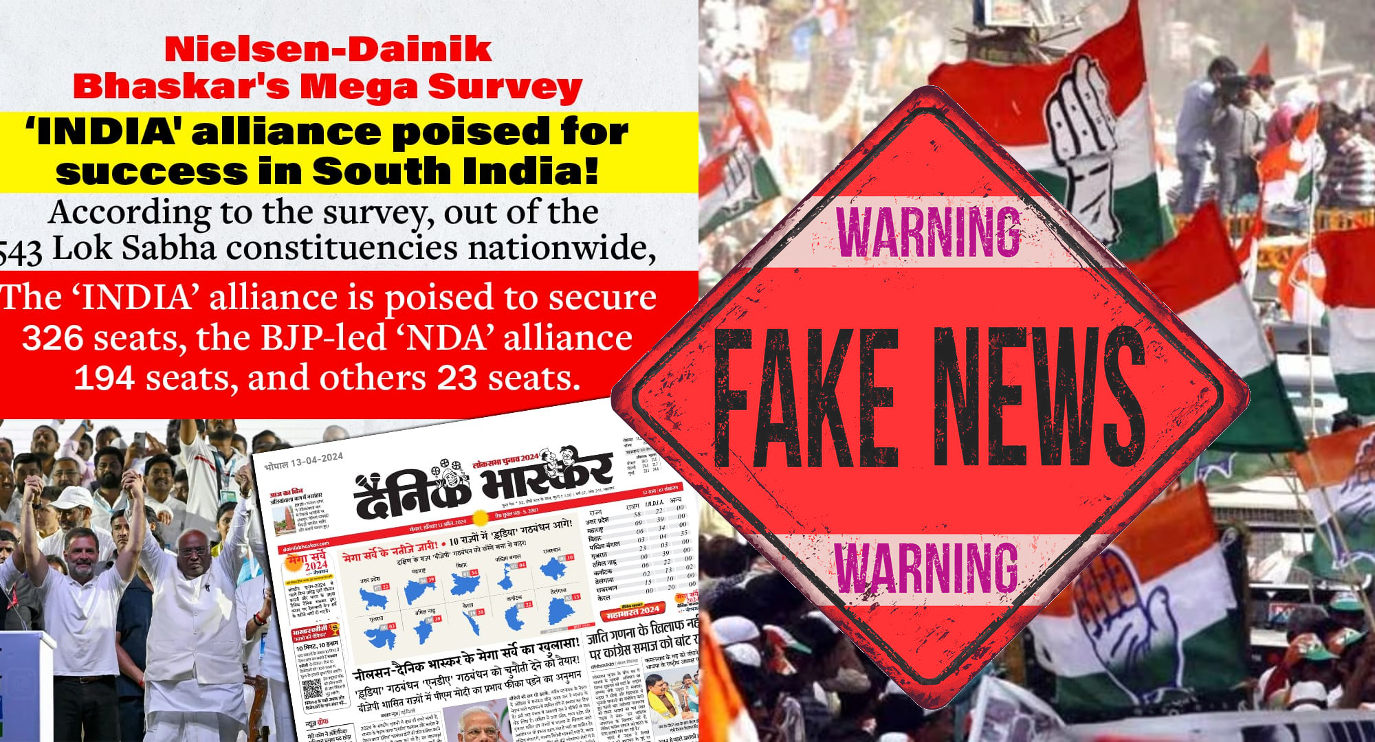 Congress leaders and supporters spread fake 'Nielsen-Dainik Bhaskar ...