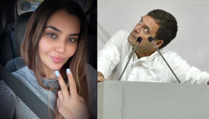 Actress Sandeepa Virk, supporter of Congress party and Rahul Gandhi ...
