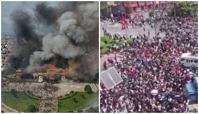 Nepal parliament building set on fire: Protestors attack former PM Sher ...