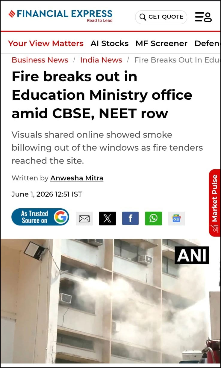 Congress, AAP leaders link wrongly reported Education Ministry fire to ...